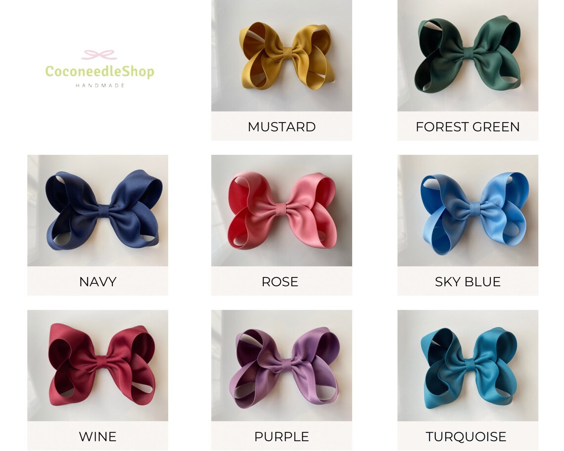 Boutique Bow Made With Double Face Matt Satin Ribbon in 26 Colors ...
