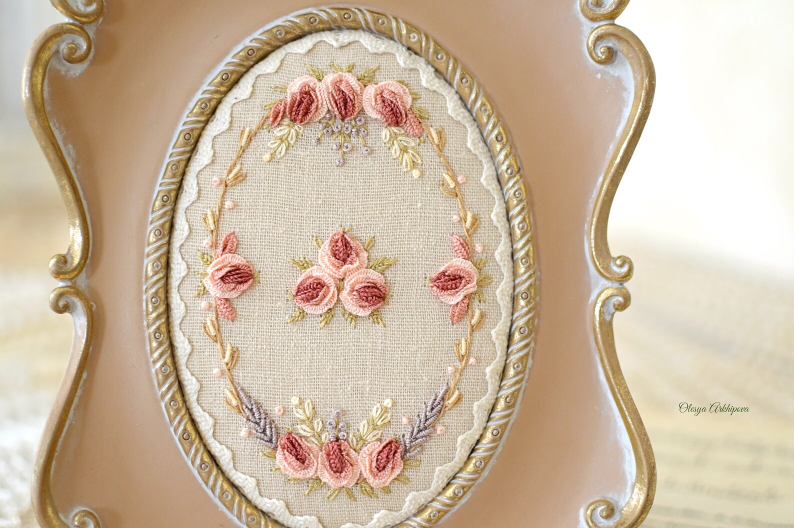 Set of frames vintage frames embroidery art shabby chic | Etsy