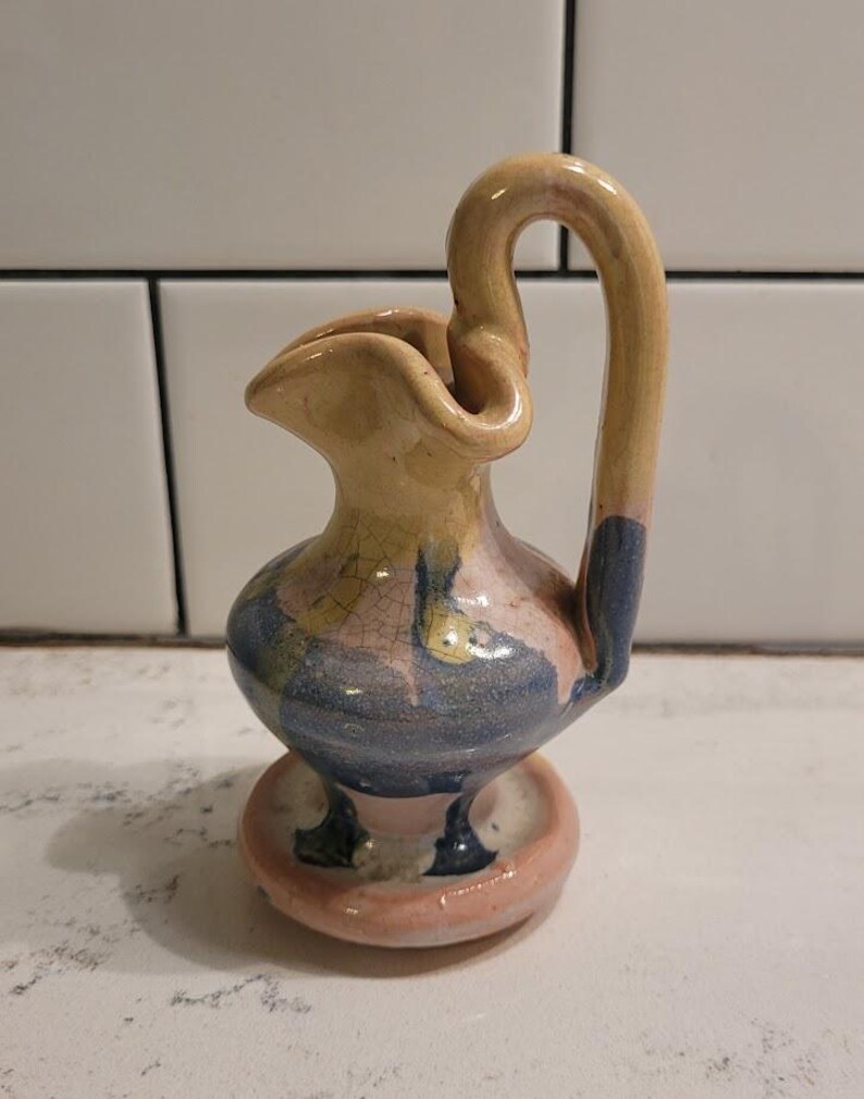 Vintage Freeform Ceramic Mini Pitcher - Etsy