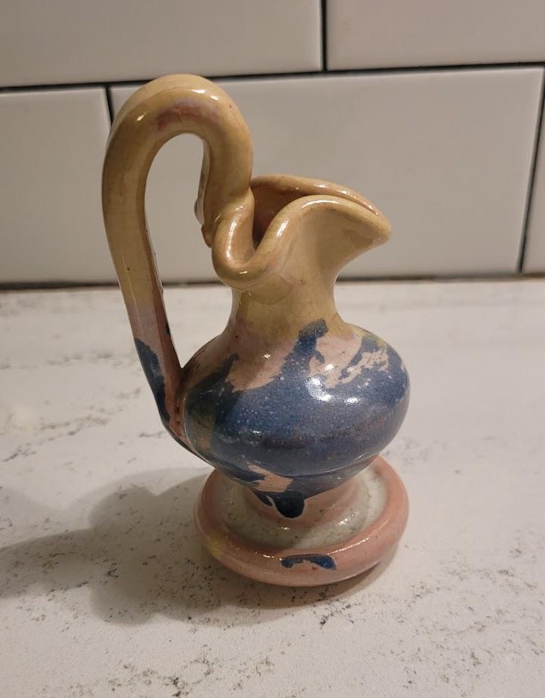 Vintage Freeform Ceramic Mini Pitcher - Etsy