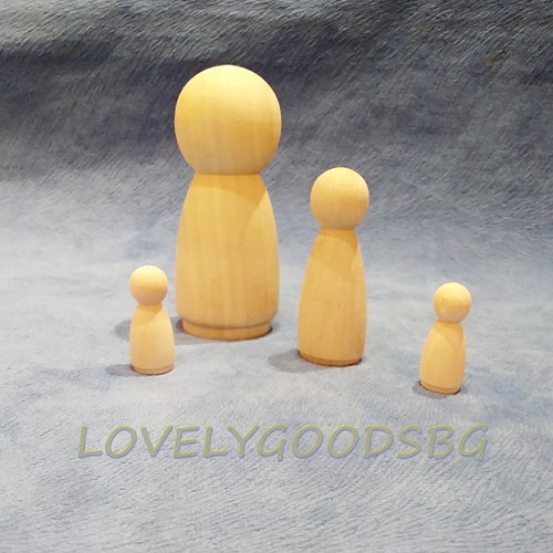 Large Wooden Peg People Man Unfinished DIY Set of 20 | Etsy