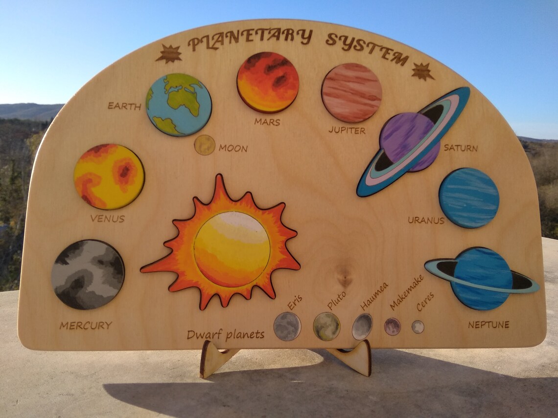 Planetary System Puzzle. Wooden Solar System Puzzle. - Etsy Planetary System Puzzle. Wooden Solar System Puzzle. - Etsy