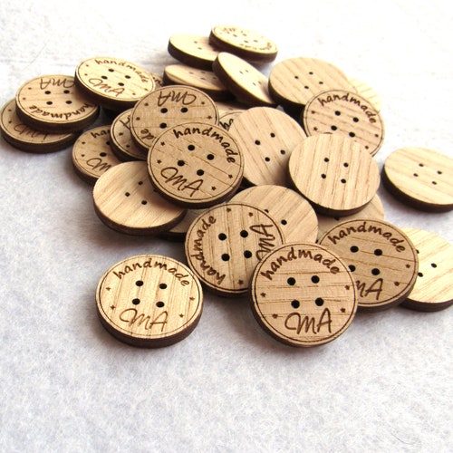 Custom Wooden Buttons Personalized With Your Text | Etsy