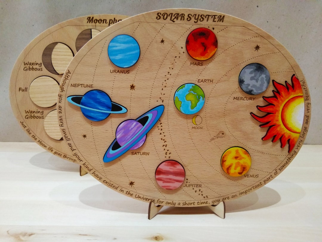 Solar System Puzzle. Wooden Planetary System Puzzle. - Etsy