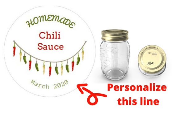 Chili Sauce Labels Homemade Canning Jar Labels for Mason - Etsy