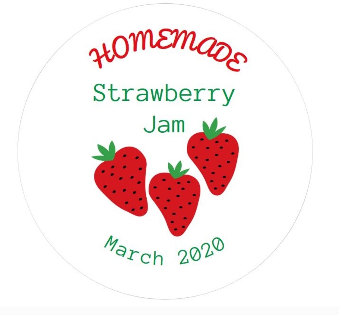 Strawberry Jam Labels Homemade Canning Jar Labels for Mason - Etsy