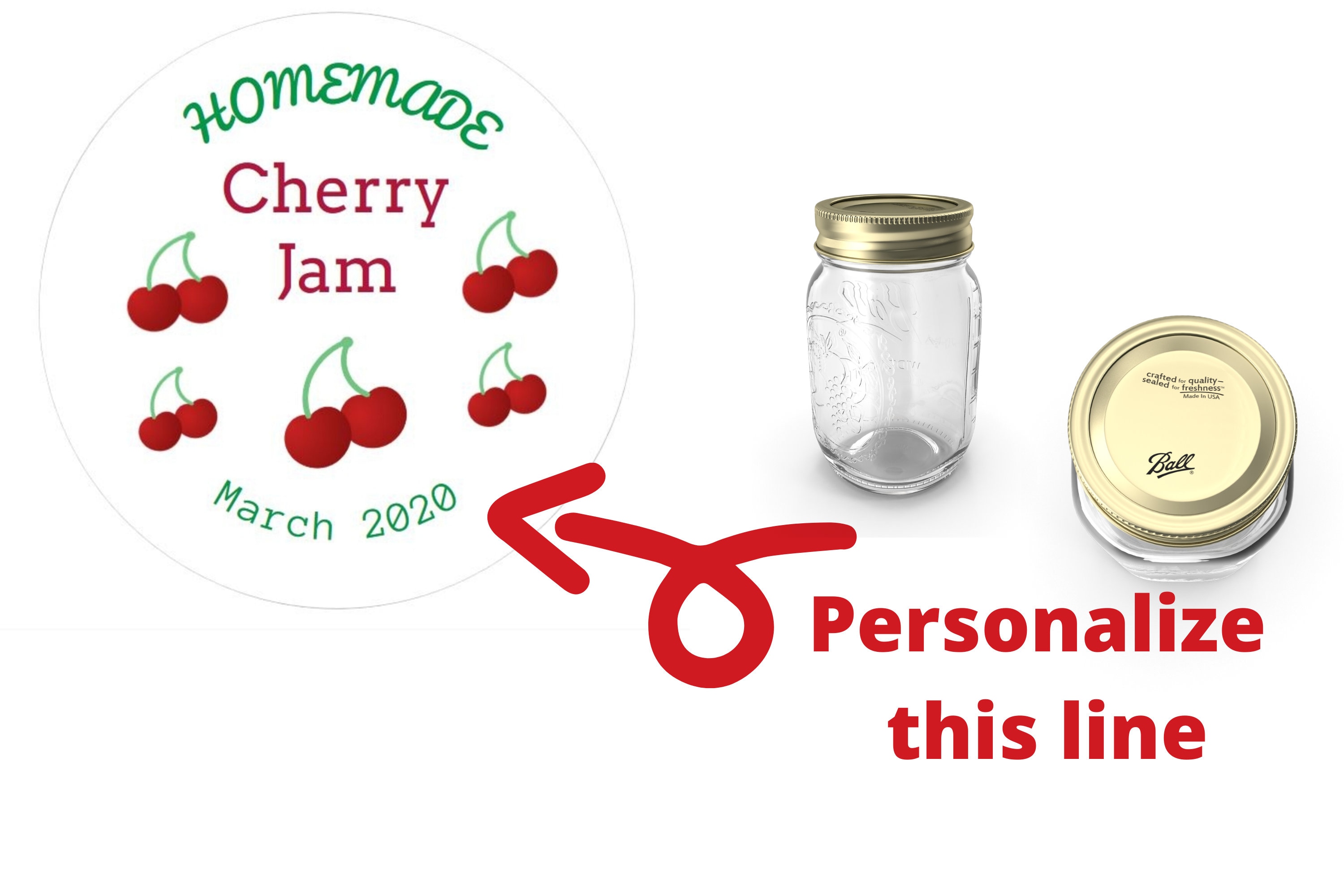 Cherry Jam Labels Homemade Canning Jar Labels for Mason Jars - Etsy