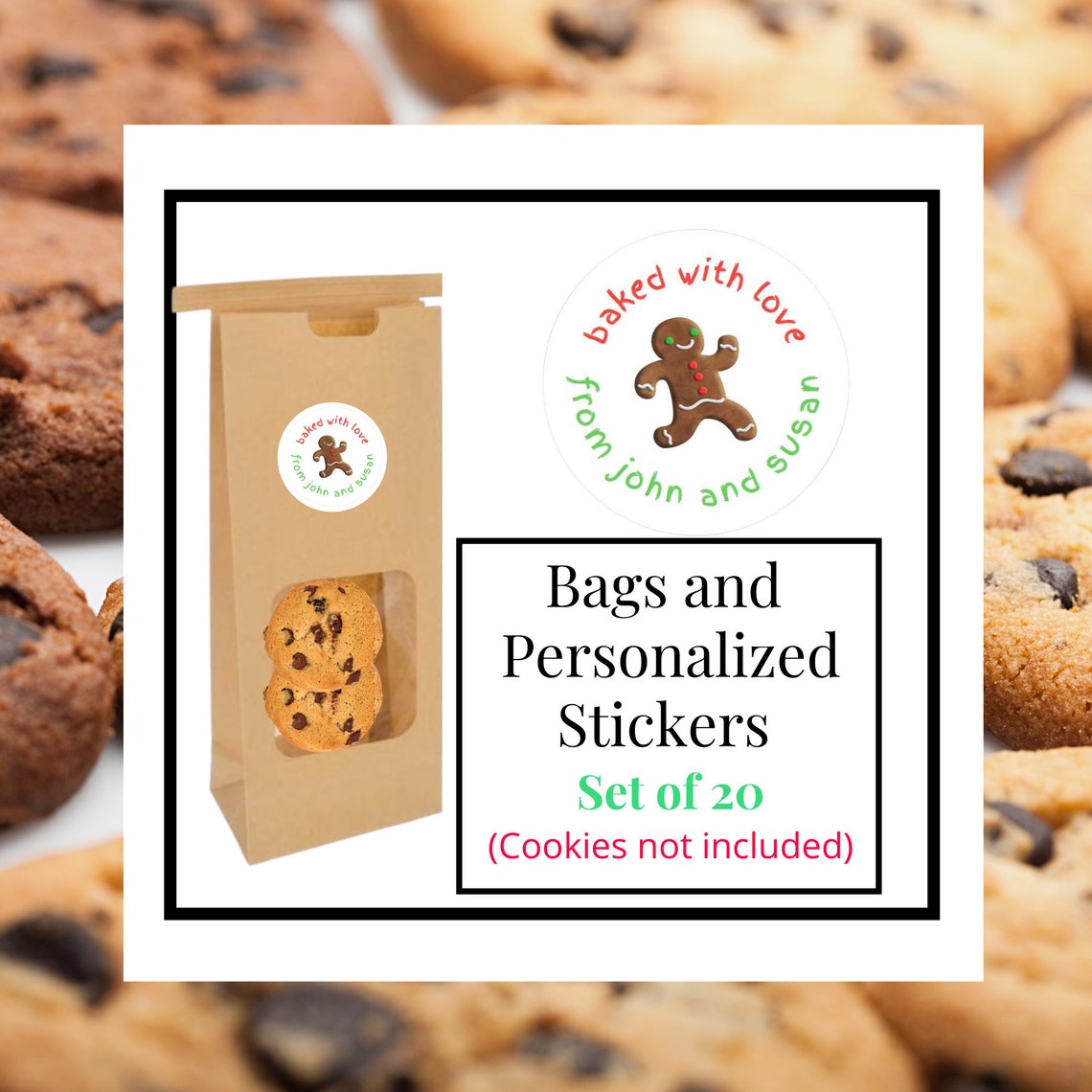 Cookie or Gift Exchange Bags and Personalized Stickers Great - Etsy