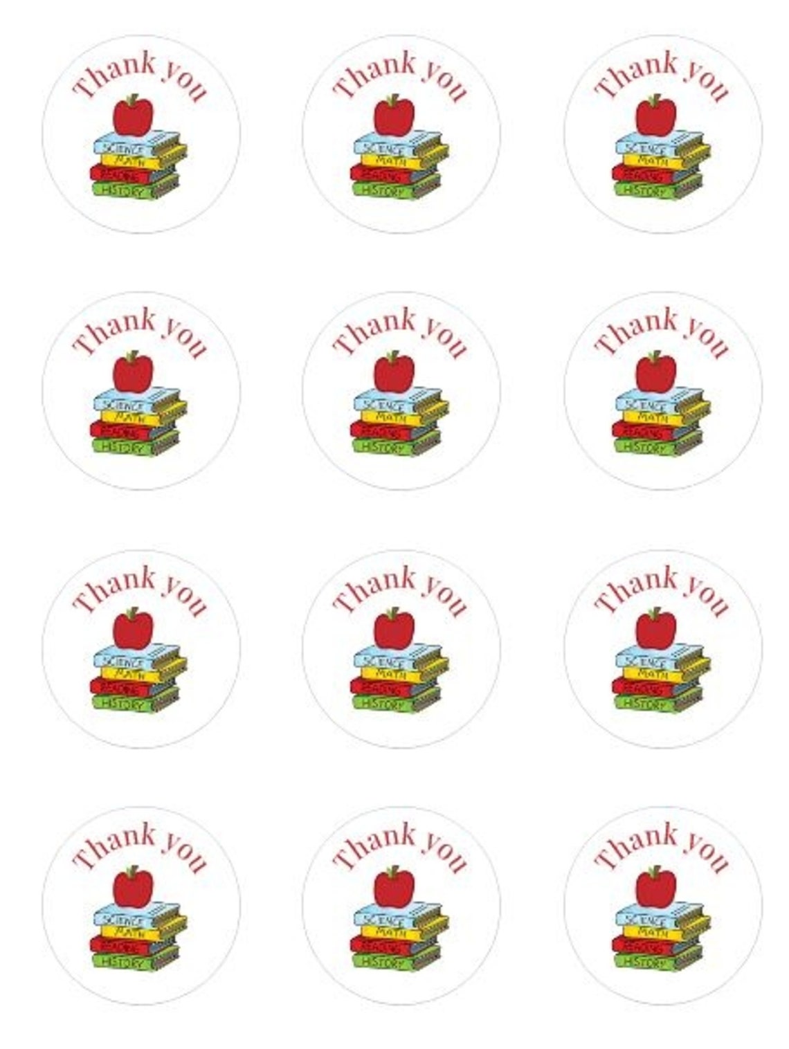 Thank You Teacher's Stickers baking Labels Cookie - Etsy