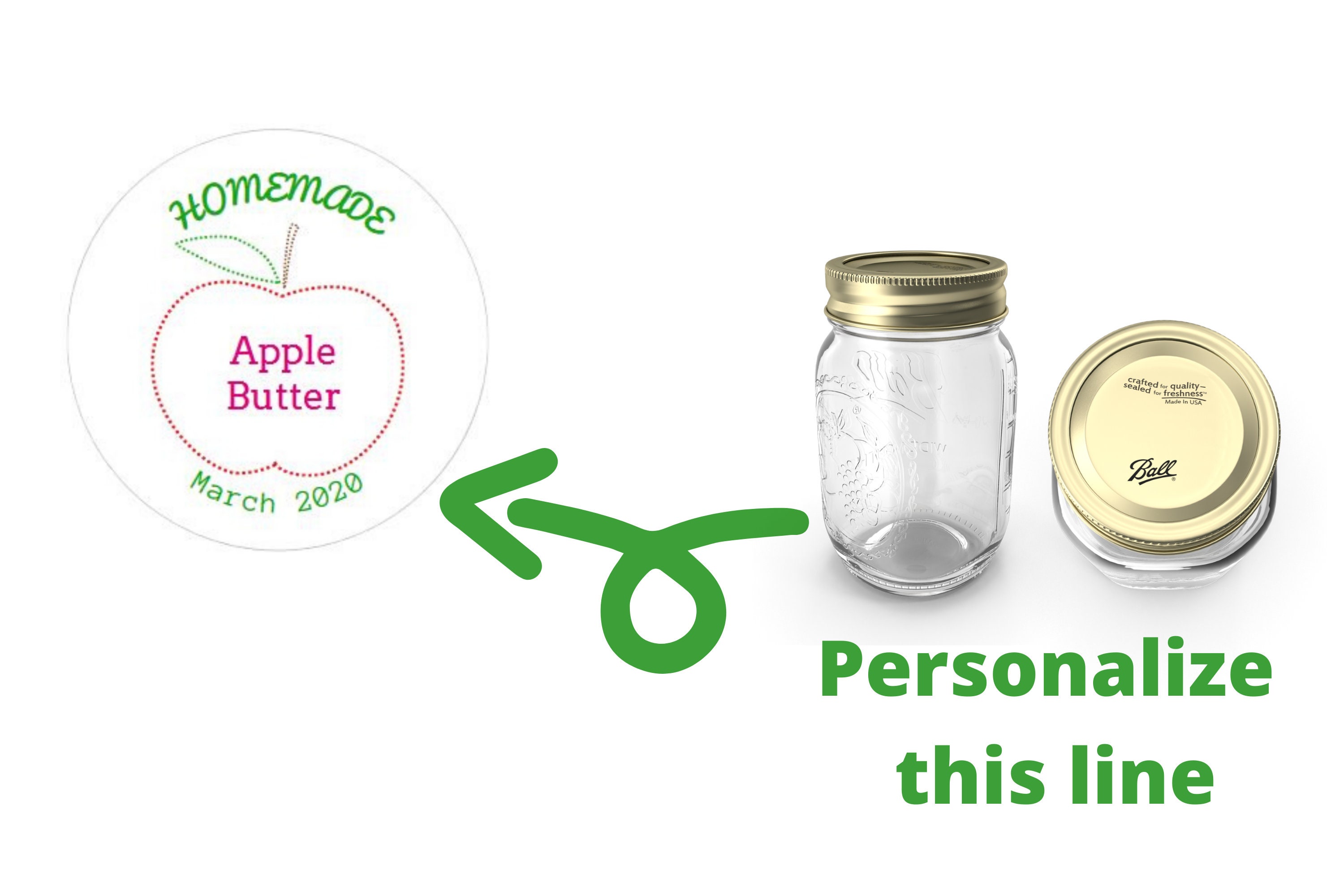 Apple Butter Labels, Homemade Canning Jar Labels for Mason Jars, Round ...