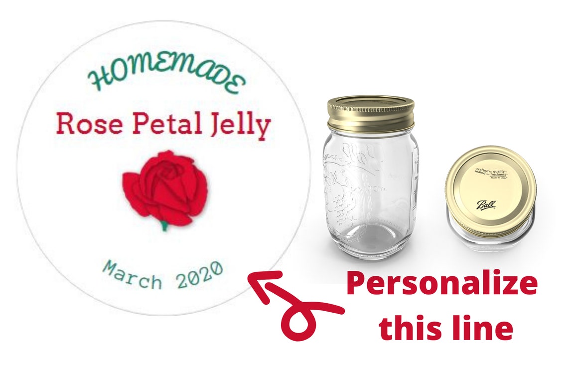 Rose Petal Jelly Labels, Homemade Canning Jar Labels for Mason Jars ...