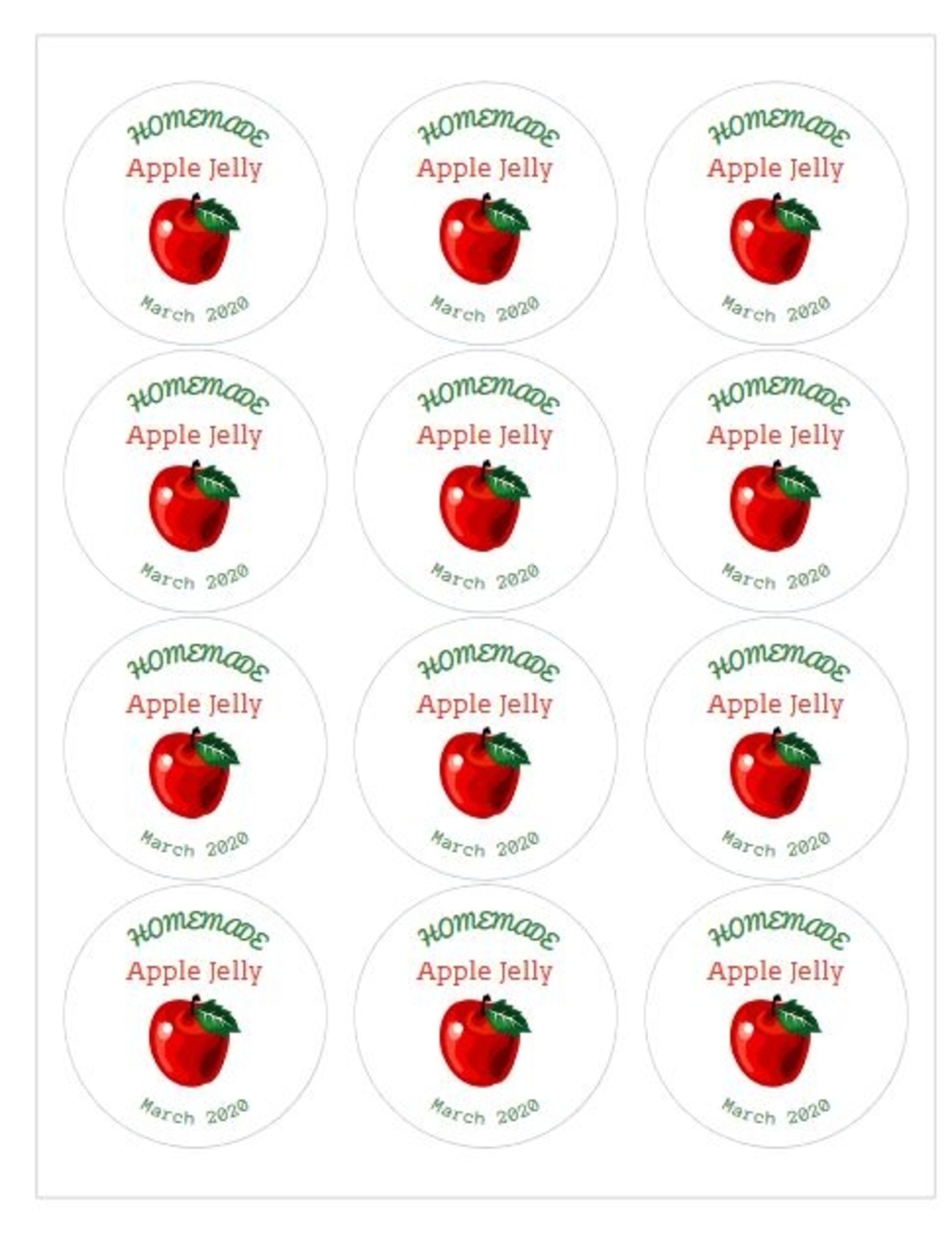 Apple Jelly Labels Homemade Canning Jar Labels for Mason - Etsy