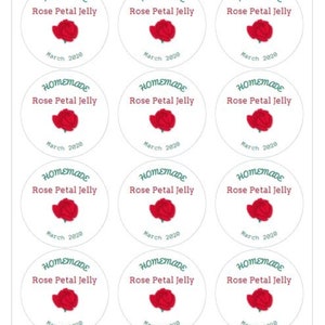 Rose Petal Jelly Labels, Homemade Canning Jar Labels for Mason Jars ...