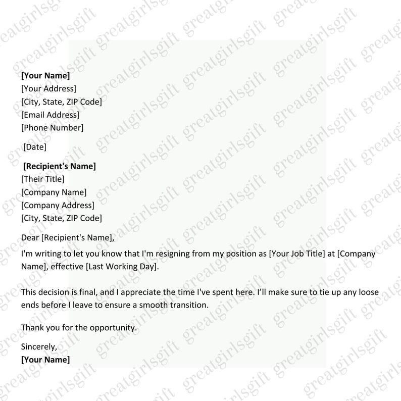 Resignation Letter Template Short and Sweet – Professional Tone ...