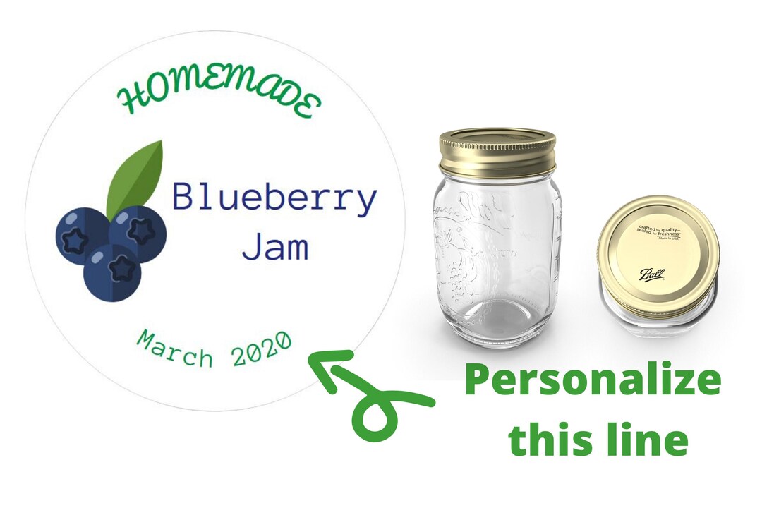 Personalized Blueberry Jam Labels: Canning Jar Stickers - Etsy