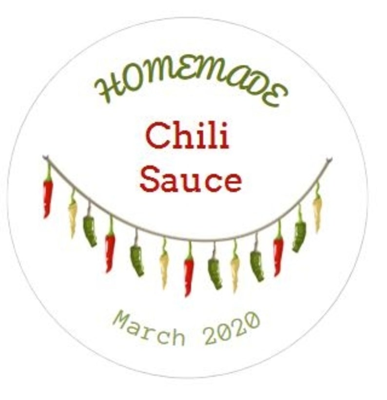 Chili Sauce Labels Homemade Canning Jar Labels for Mason - Etsy
