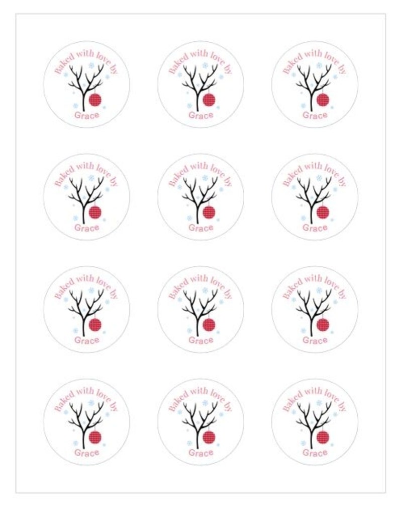 Christmas Tree Baking Labels, Cookie Labels, Made With Love, Baked With ...