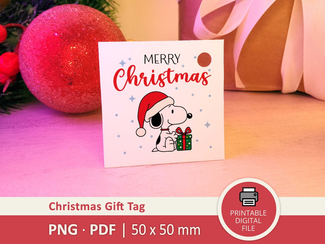 Snoopy Printable Christmas Gift Tags Crafting Hang Tags, Self-adhesive ...