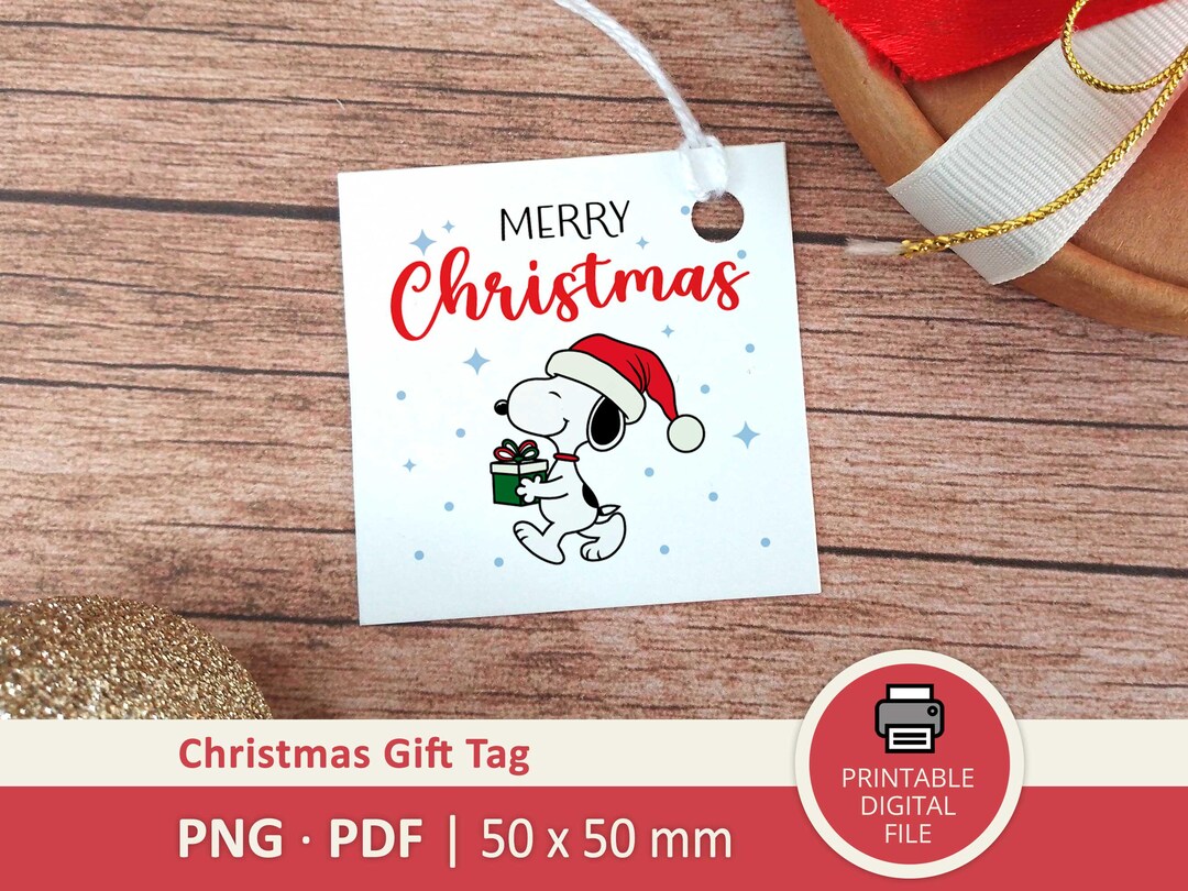 Snoopy Printable Christmas Gift Tags PNG Crafting Hang Tags, Self ...