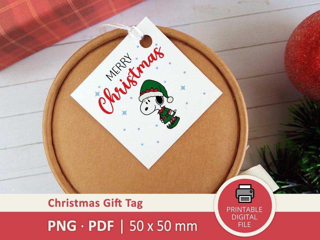 Snoopy Printable Christmas Gift Tags Crafting Hang Tags, Self-adhesive ...