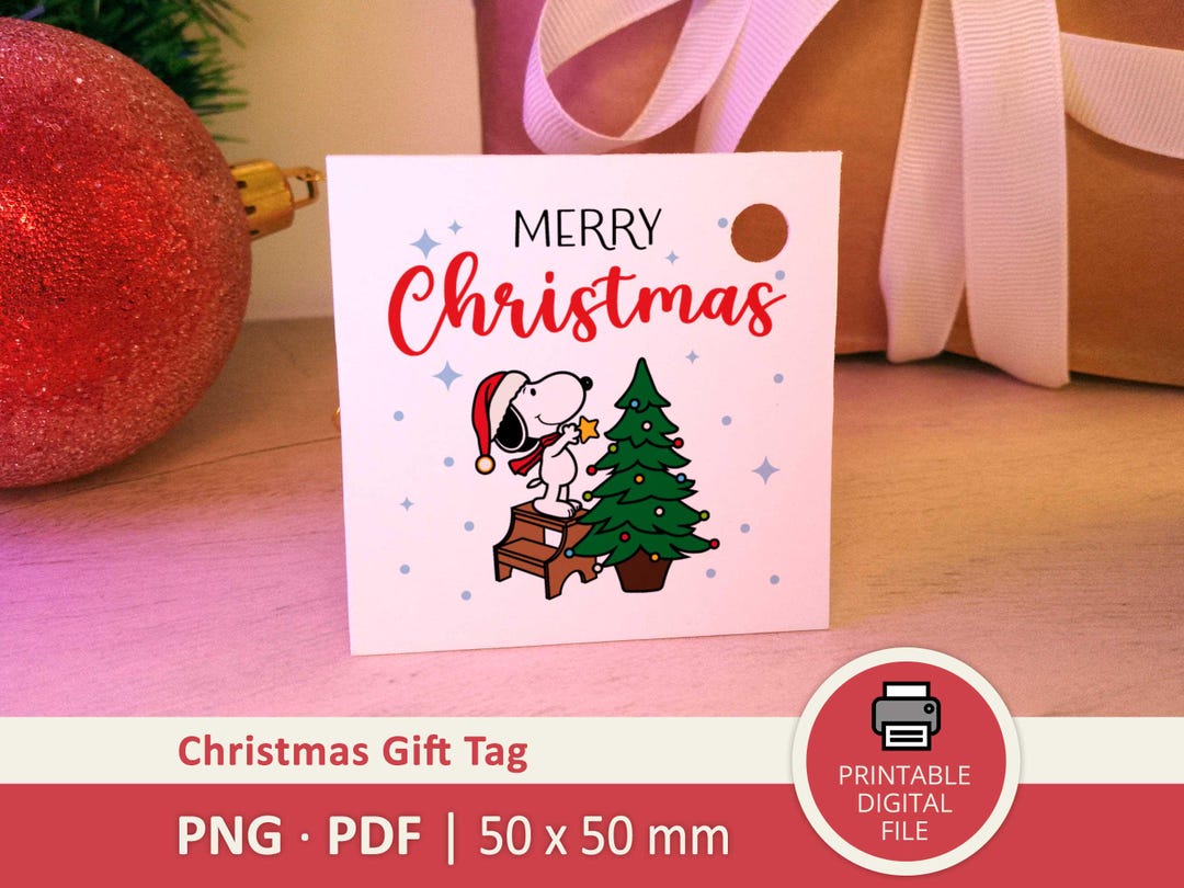 Snoopy Printable Christmas Gift Tags PNG Crafting Hang Tags, Self ...