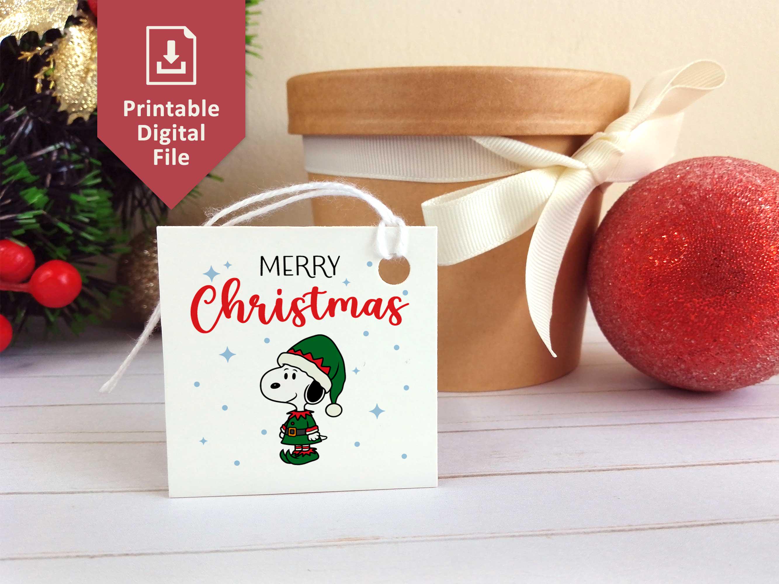Snoopy Printable Christmas Gift Tags Crafting Hang Tags, Self-adhesive ...