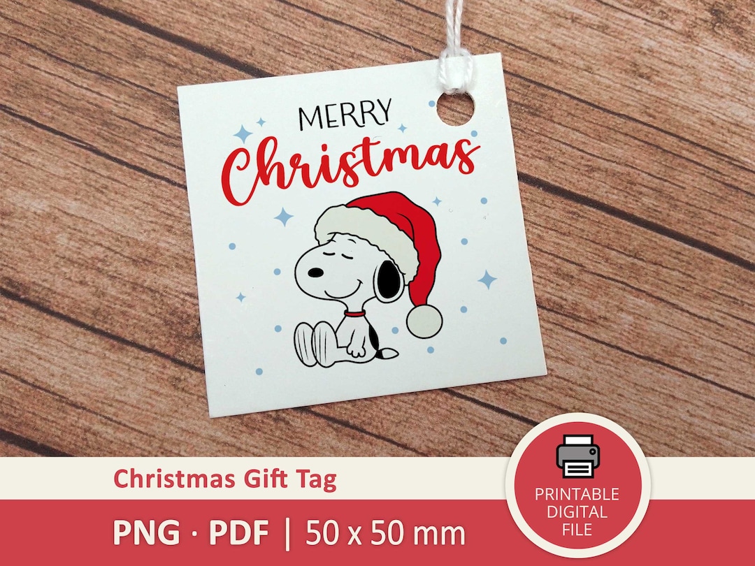 Snoopy Printable Christmas Gift Tags Crafting Hang Tags, Self-adhesive ...