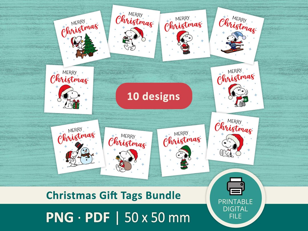 Snoopy Printable Christmas Gift Tags Crafting Hang Tags, Self-adhesive ...