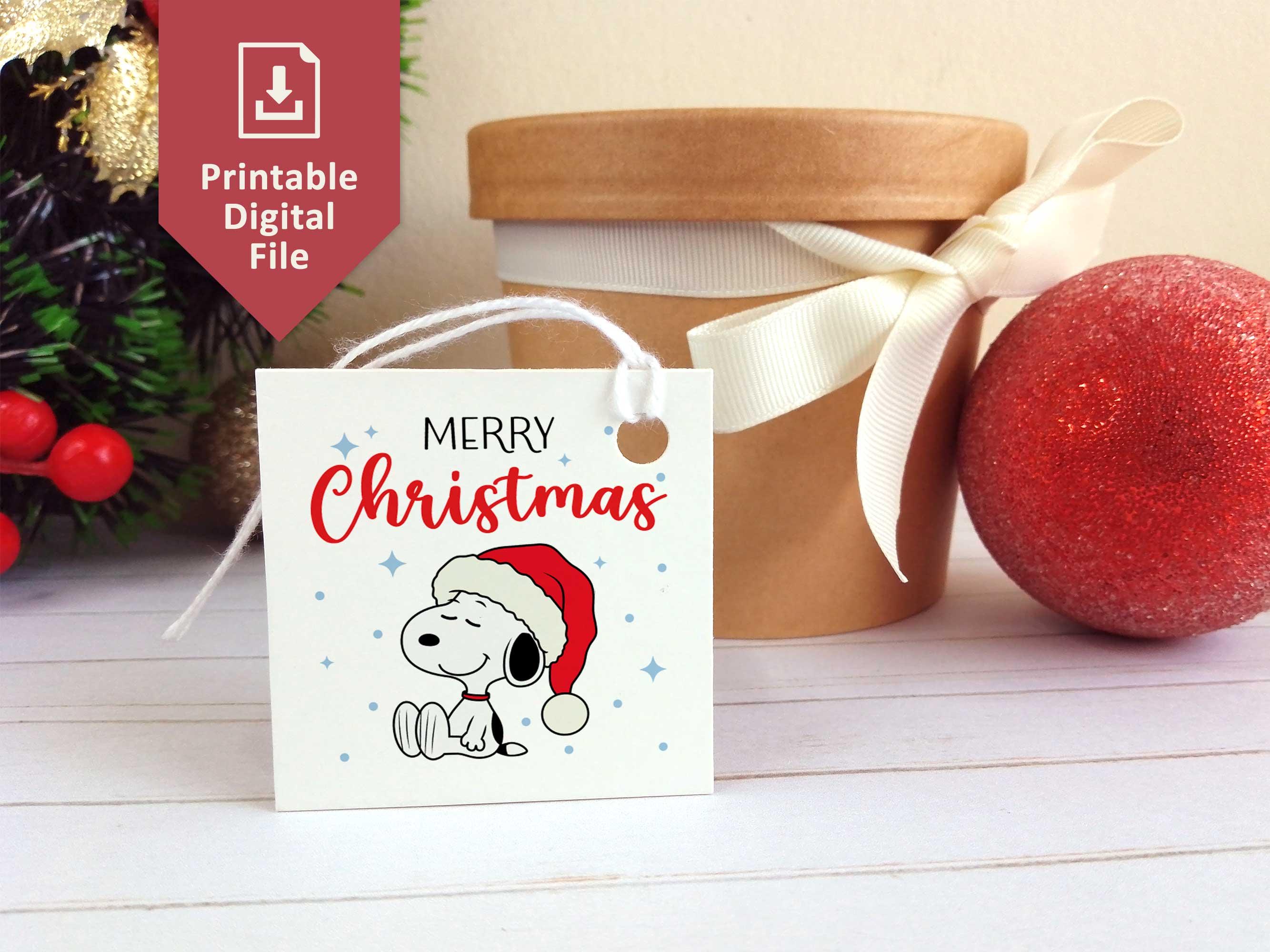 Snoopy Printable Christmas Gift Tags Crafting Hang Tags, Self-adhesive ...