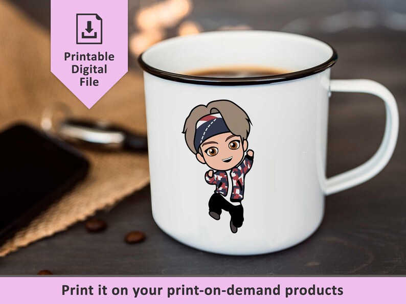 BTS Chibi Clipart Sticker Pack | K-pop Digital Stickers | Svg, Png of V ...