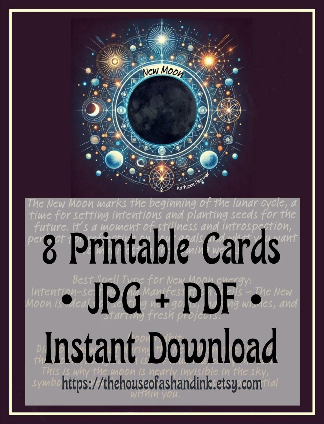 Moon Phase Printable Card Set - Etsy