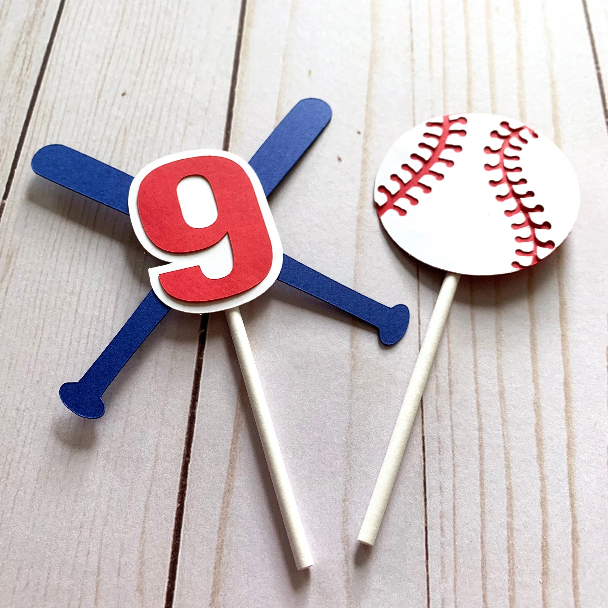 Baseball Cupcake Toppers. Baseball Party Decor. Softball Party - Etsy