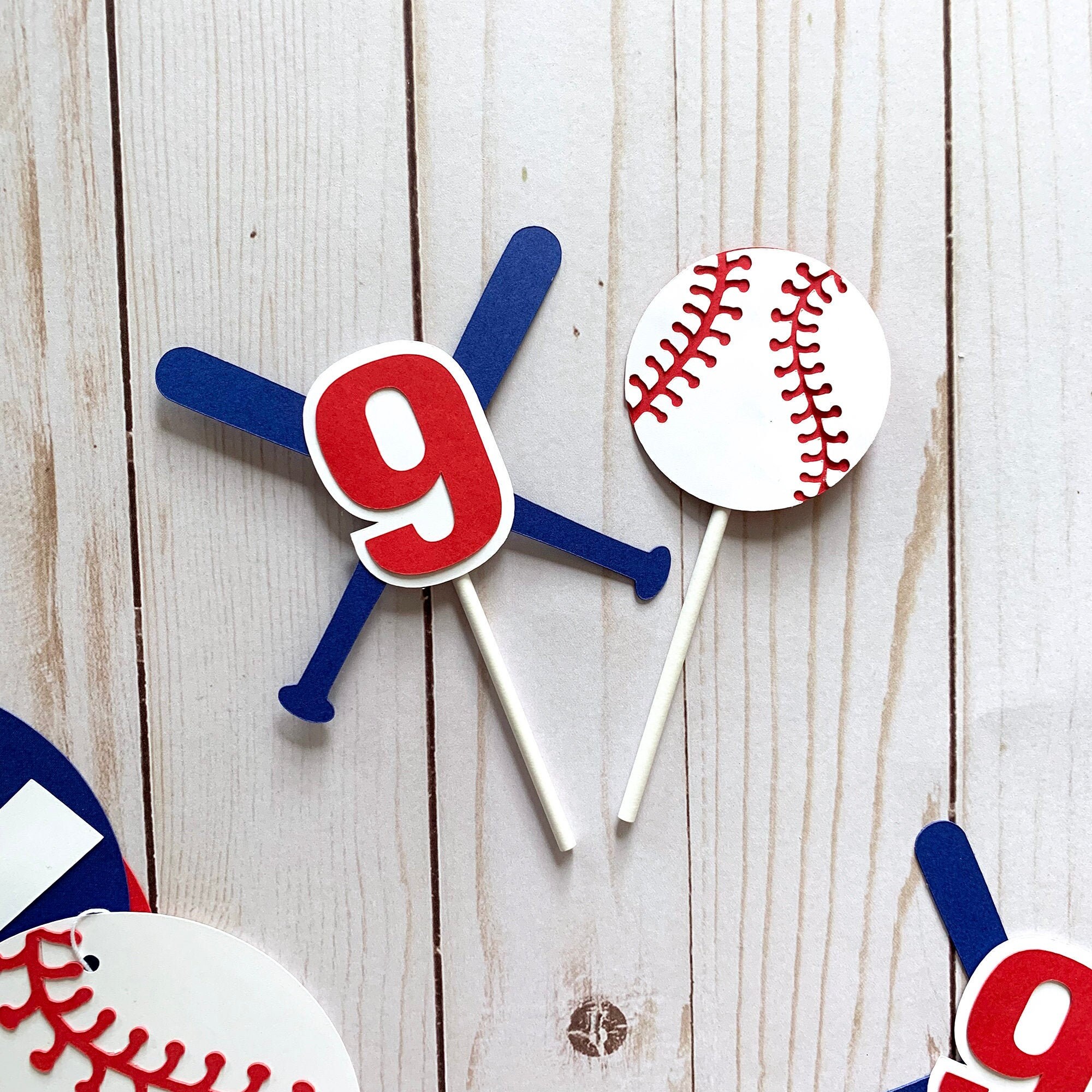 Baseball Cupcake Toppers. Baseball Party Decor. Softball Party - Etsy