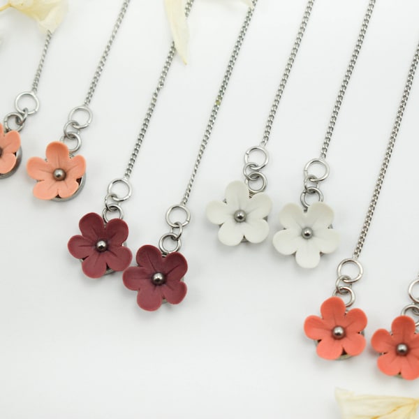 Flower Threader Earrings - Etsy