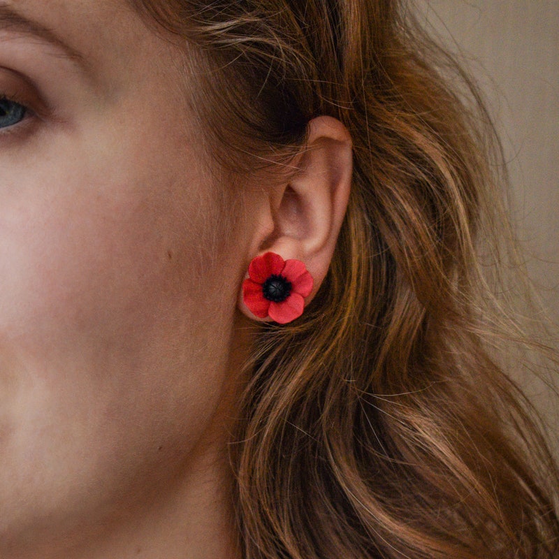Poppy Clay Earrings - Etsy