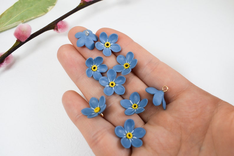 10 Pcs Forget Me Not Flower Beads Loose Jewelry Beads | Etsy