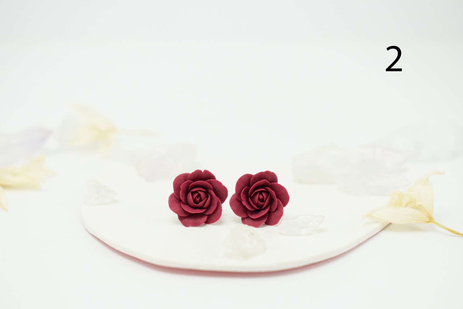 Red Rose Earrings, Stud Rose Earrings, Stud Flower Earrings, Stud ...