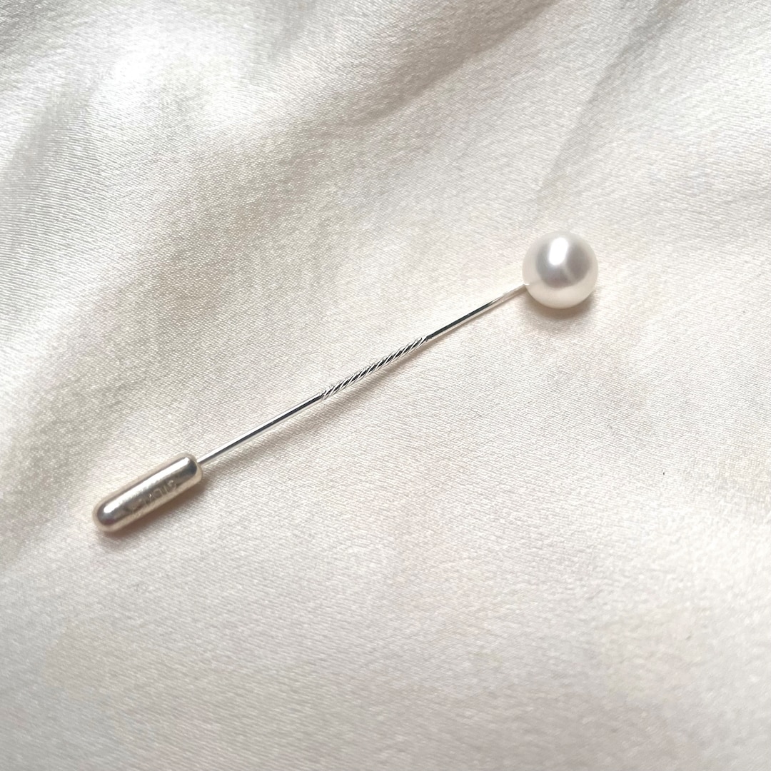 Cultured Pearl Tie Pin White Pearl Pin Groomsmans Cravat - Etsy