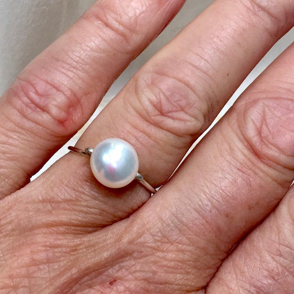 Single Pearl Ring - Etsy