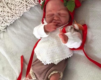 Mini Silicone Baby Doll 11 Inch Baby Girl Eyes Open, Full Body Silicone ...