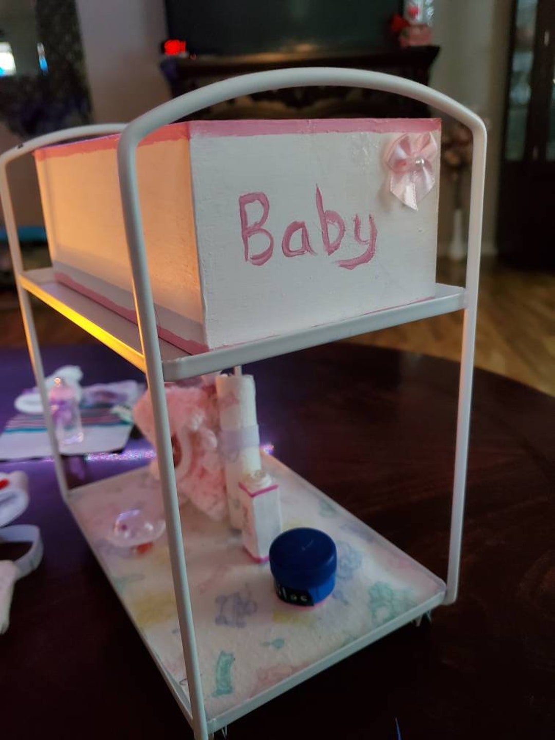 Reborn Silicone Baby Nursery Doll Set Crib Changing Table Set With ...