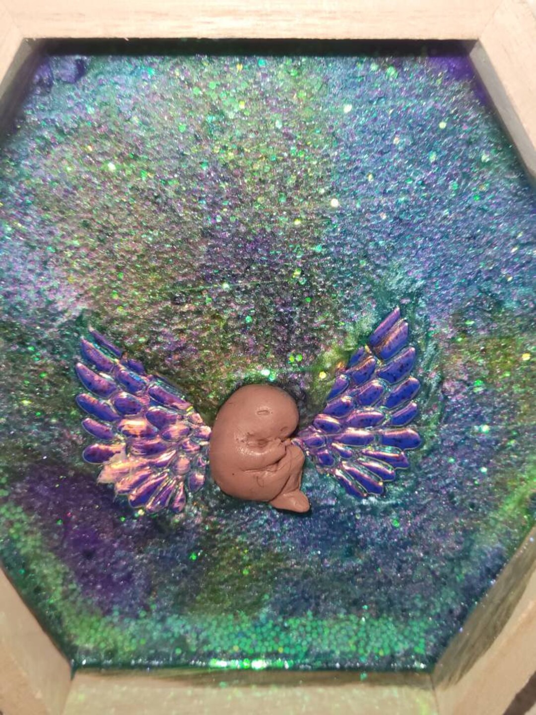 Ready to Ship 9 Week Silicone Fetus in Frame With Angel Wings - Etsy