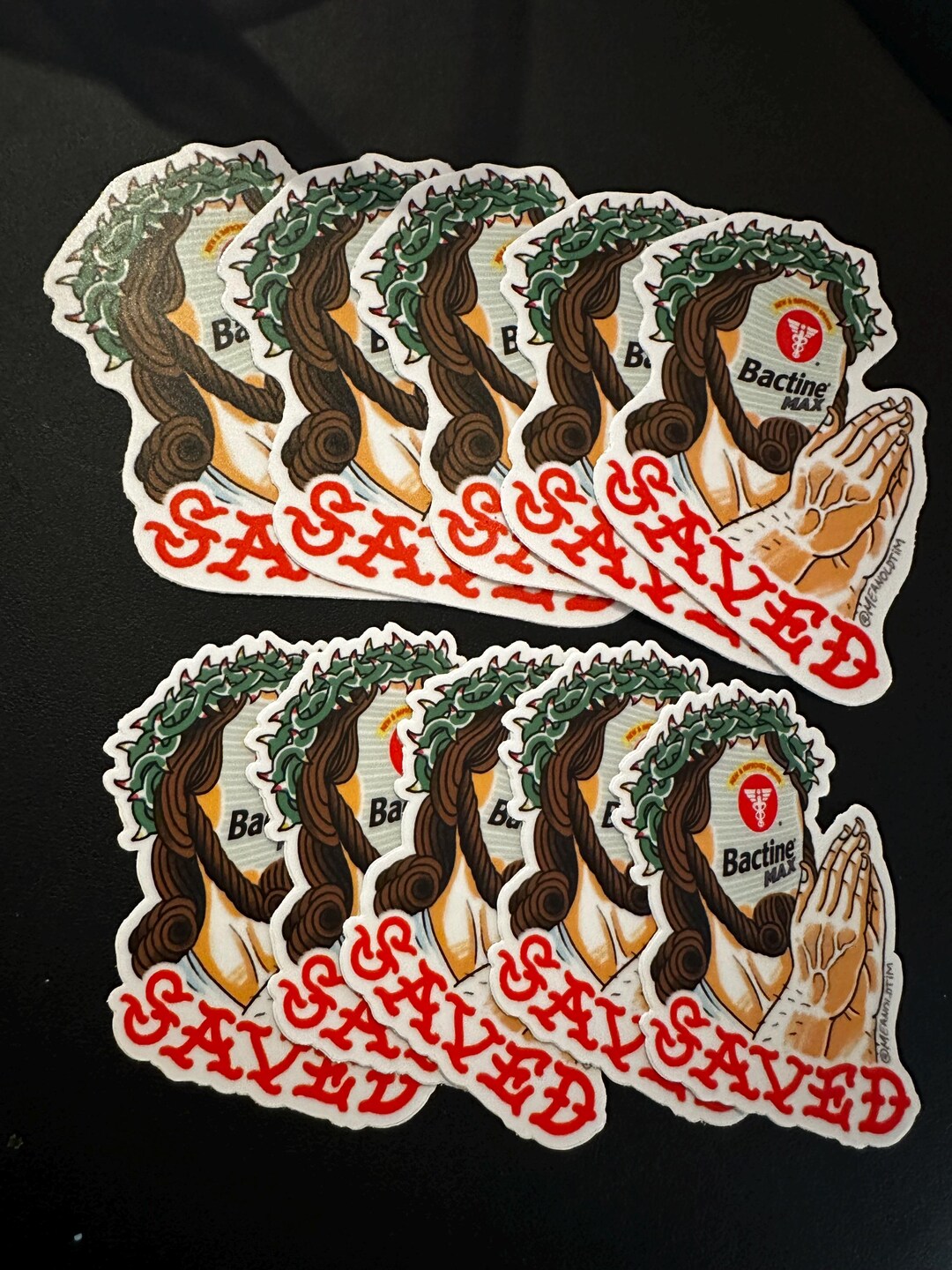Bactine Jesus Sticker Pack: Tattoo Aftercare Stickers - Etsy