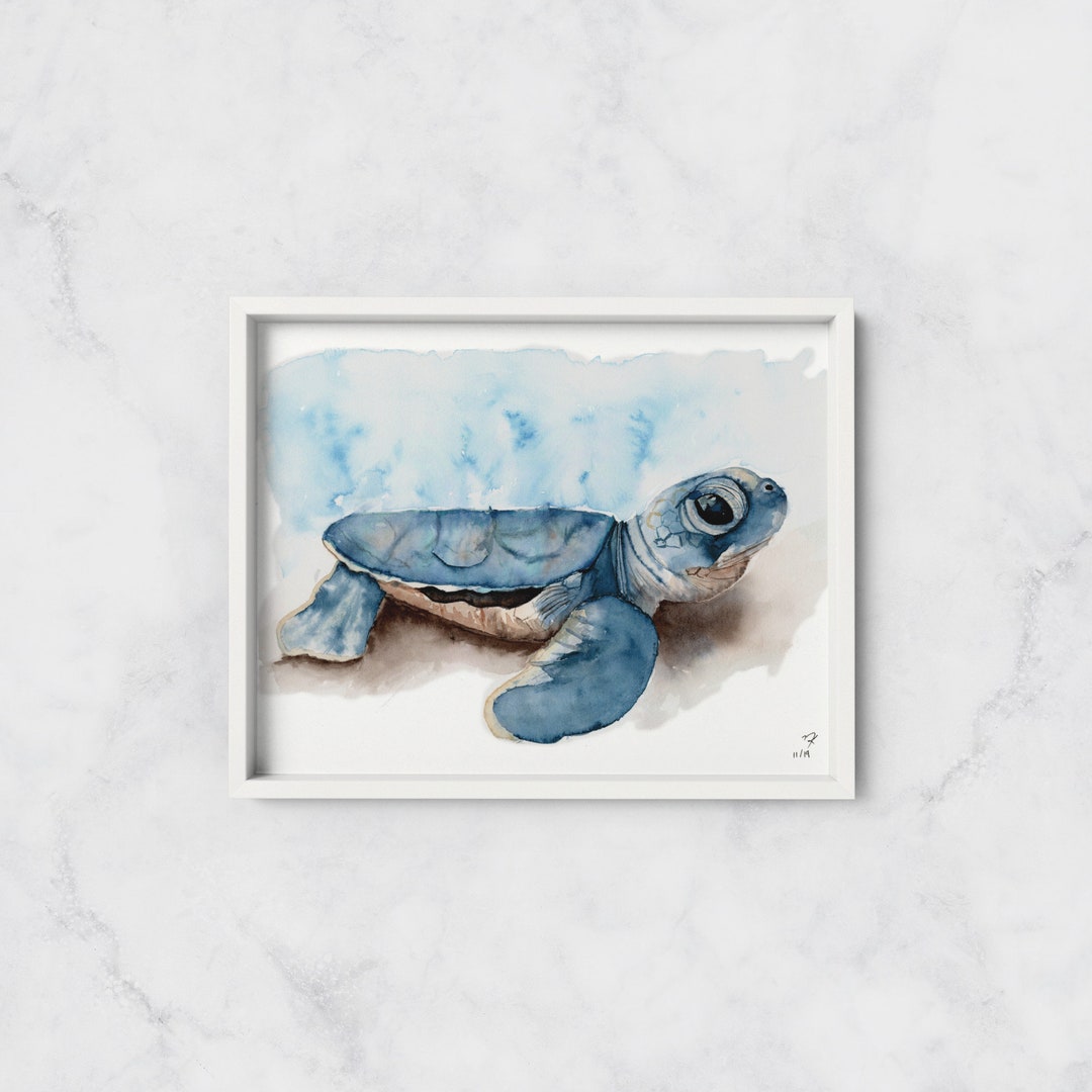 Baby Sea Turtle, Watercolour Painting, Art Print, Baby Turtle Painting ...