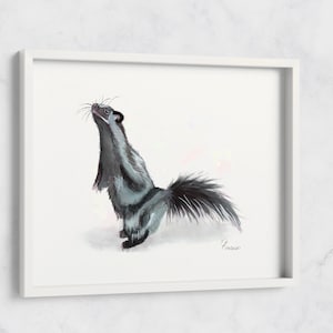 Watercolour Skunk Art Print, Watercolour Skunk Painting, Skunk Wall Art ...