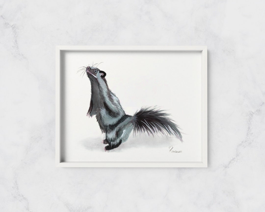 Watercolour Skunk Art Print, Watercolour Skunk Painting, Skunk Wall Art ...