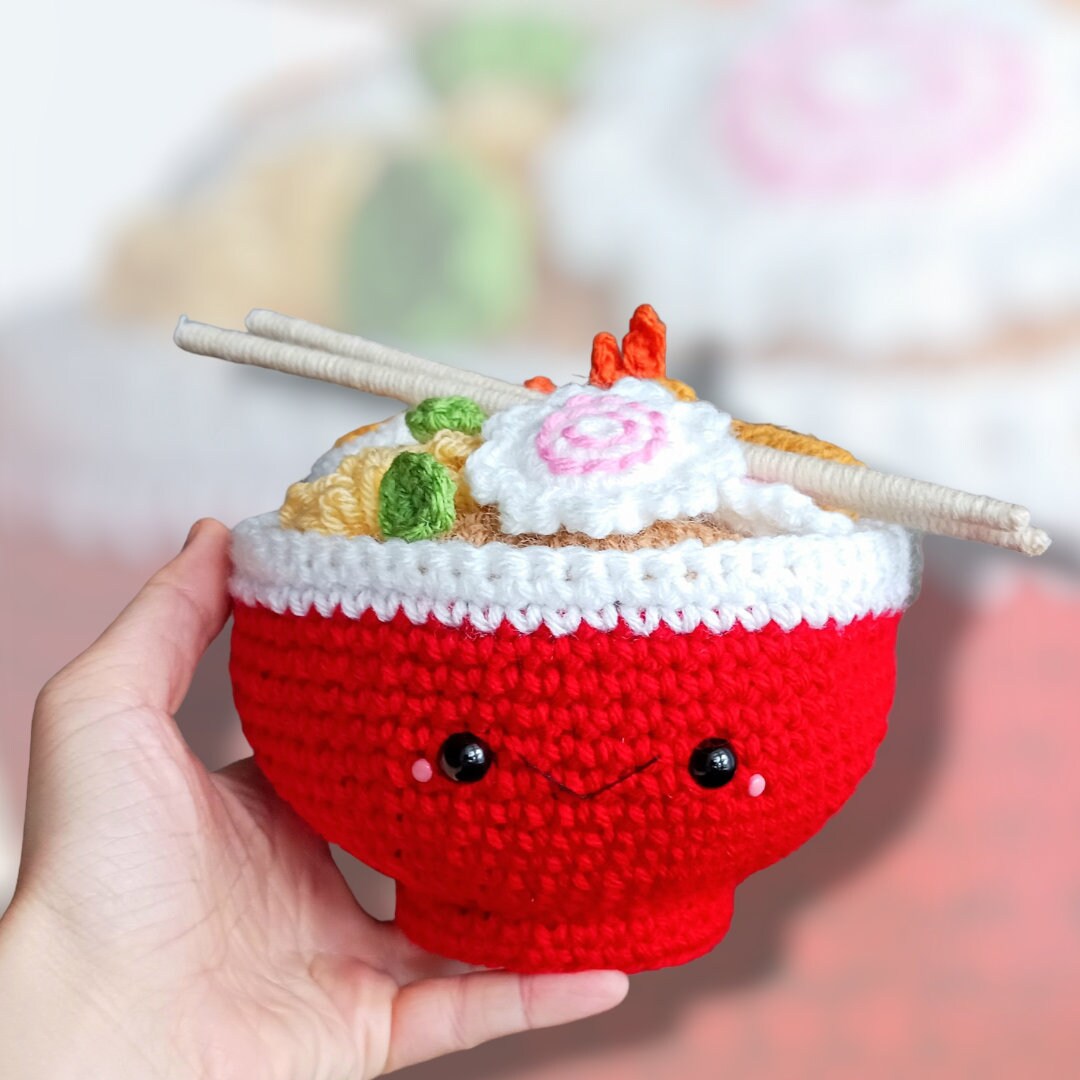 Crochet Ramen Noodle Bowl 12pc Plushie Playfood Set - Etsy