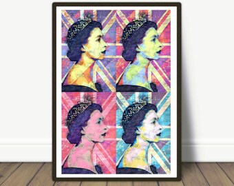 Queen Elizabeth II Pop Art Modern Poster Stylised Art No. 1 Modern Art ...