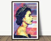 Queen Elizabeth II Pop Art Modern Poster Stylised Art No. 1 - Etsy