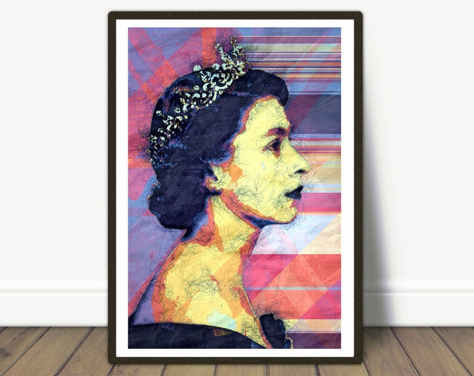 Queen Elizabeth II Pop Art Modern Poster Stylised Art No. 1 - Etsy UK